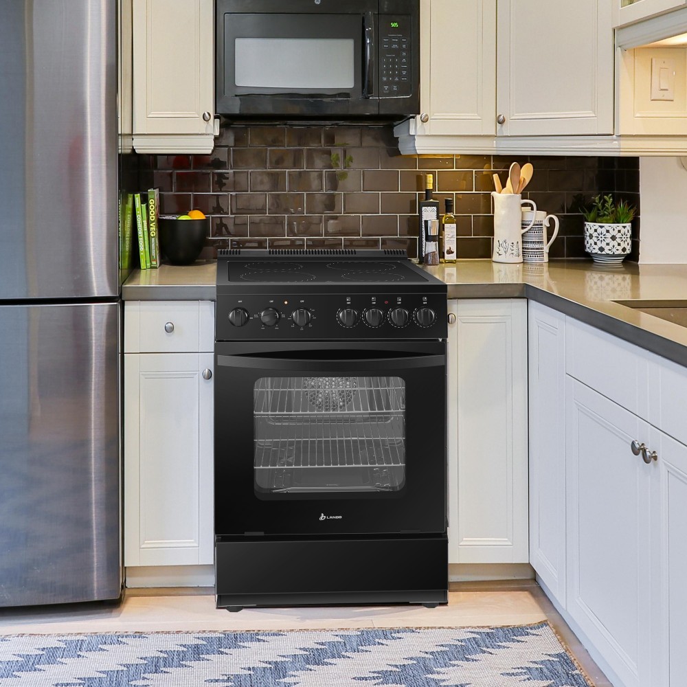 Lanbo 24 Inch Freestanding Electric Range, 2.9 Cu.Ft Black